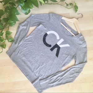 Calvin Klein | Sweaters | Calvin Klein Ck Logo Light Sequin Grey ...